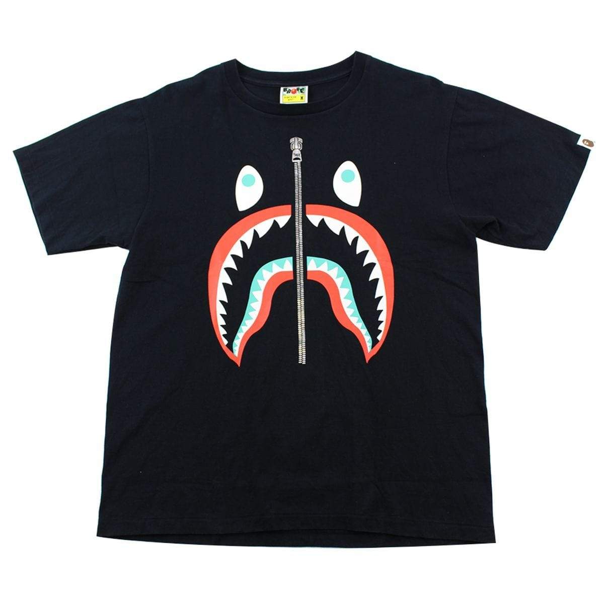 Bape Teal & Red Shark Face Tee Black – SARUGENERAL