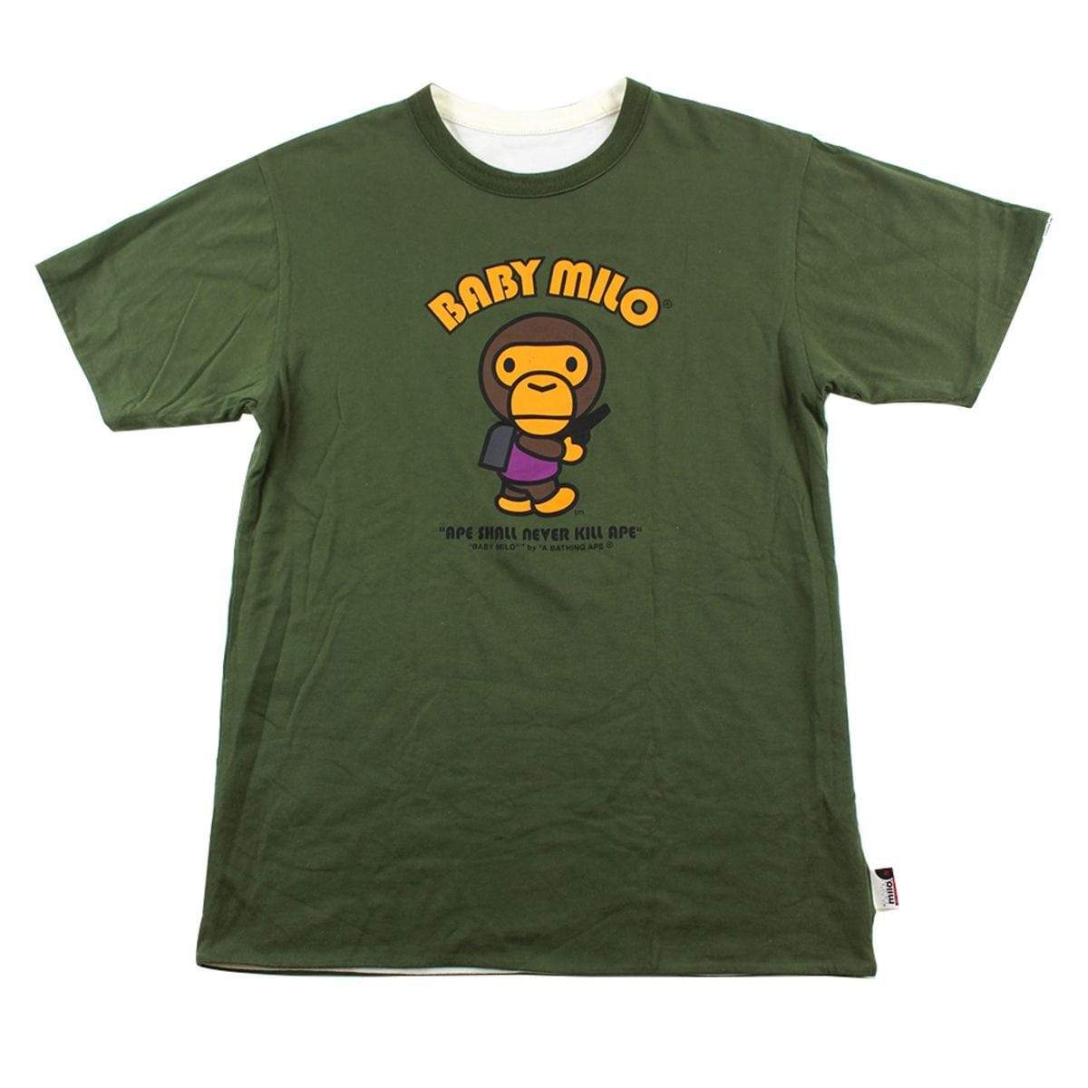 Bape Baby Milo Generals Gun Reversible Tee Olive – SARUGENERAL