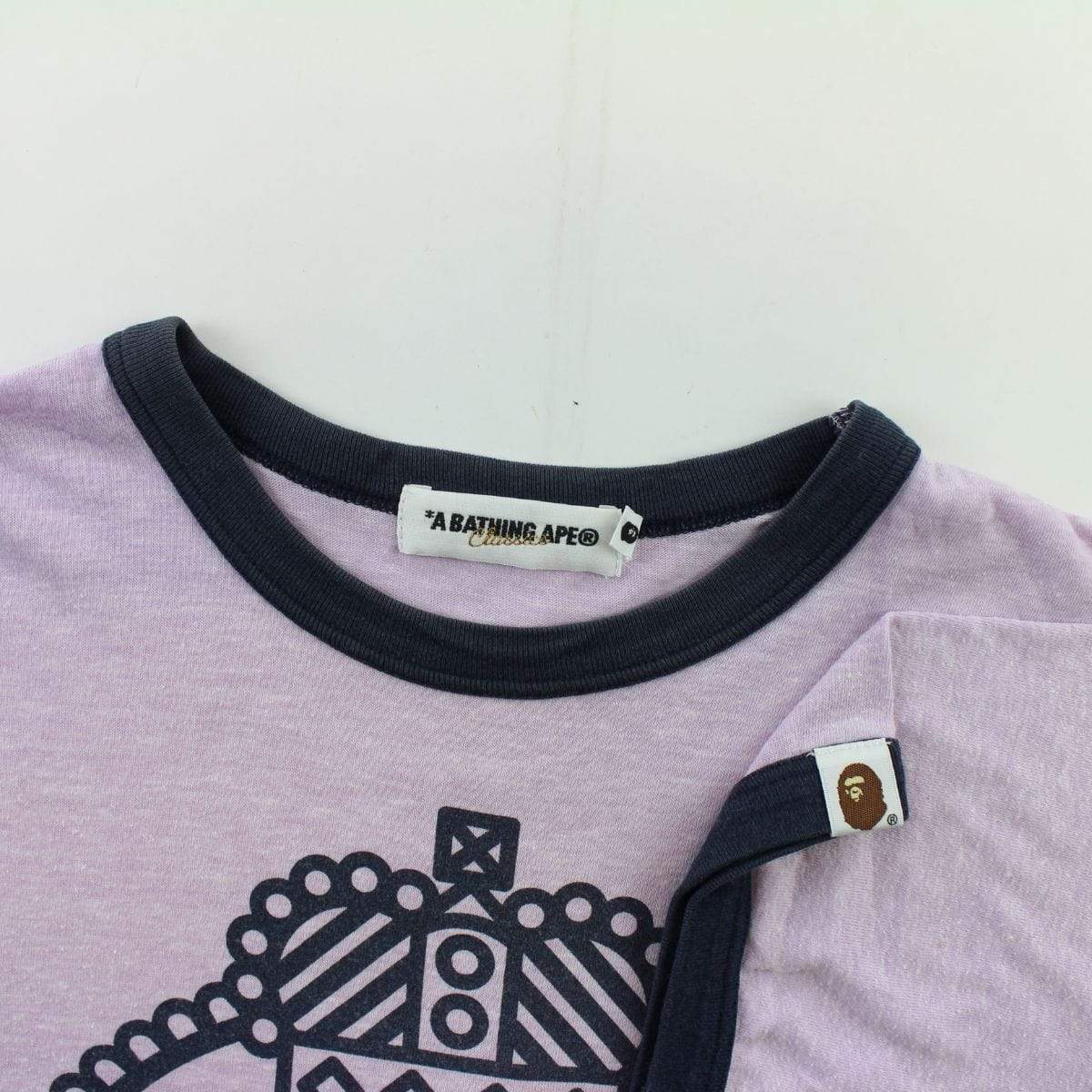 Bape Ape Logo Circle Crown Text Tee Purple – SARUGENERAL