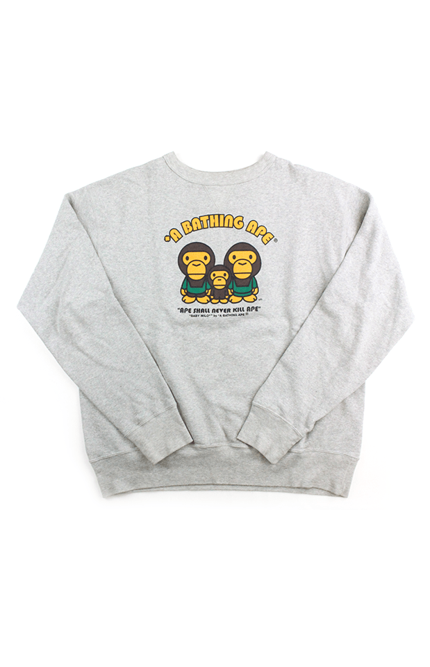 Bape Baby Milo Generals Crewneck Grey – SARUGENERAL
