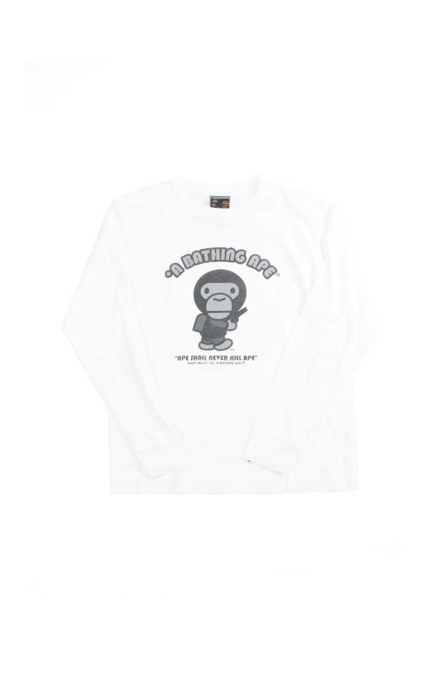Bape Baby Milo Generals Gun LS White – SARUGENERAL