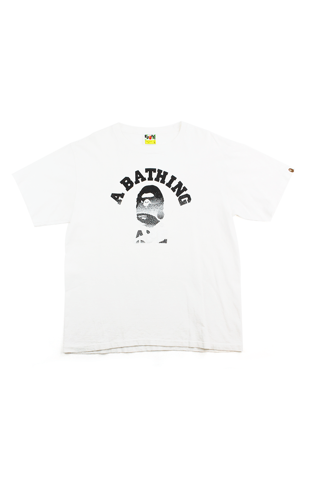 Bape Black Gradient College Logo Tee White – SARUGENERAL