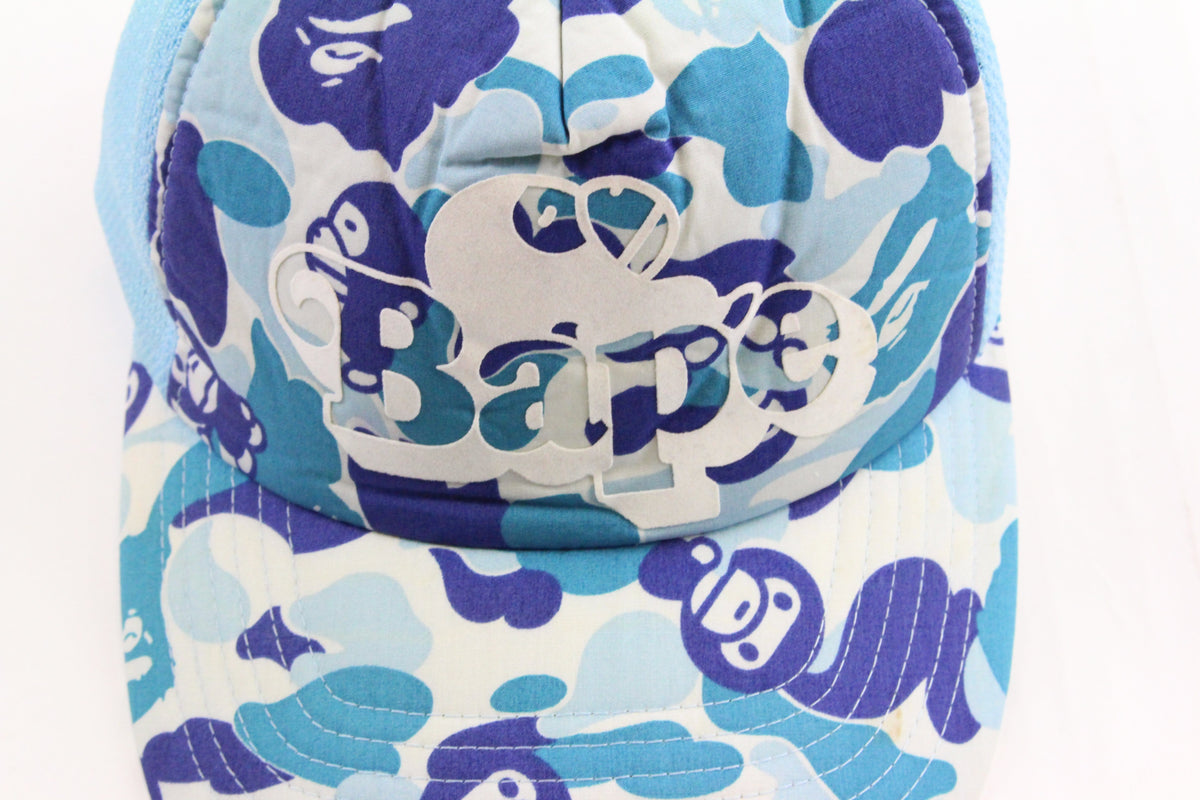 Bape Blue Milo Camo snapback Hat | SARUGENERAL
