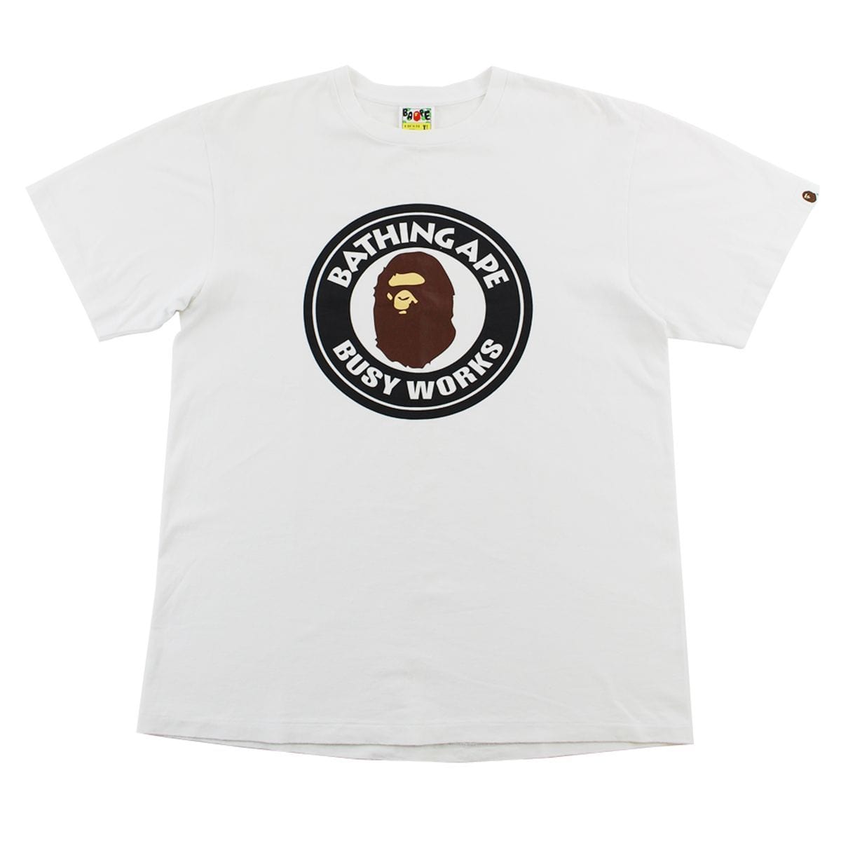 Bape Busy Works Big Ape Circle Logo Tee White – SARUGENERAL