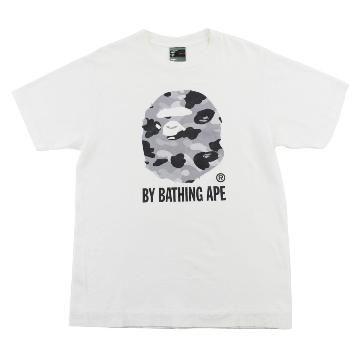 Bape Grey Camo Big Ape Logo Tee White – SARUGENERAL