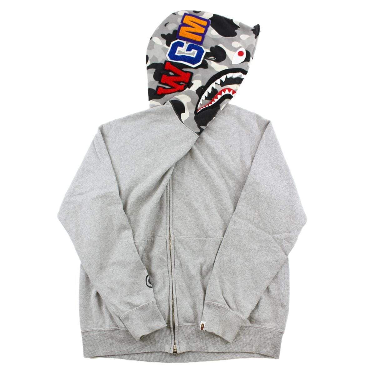 Bape Grey Camo Shark Full Zip Hoodie Grey – SARUGENERAL