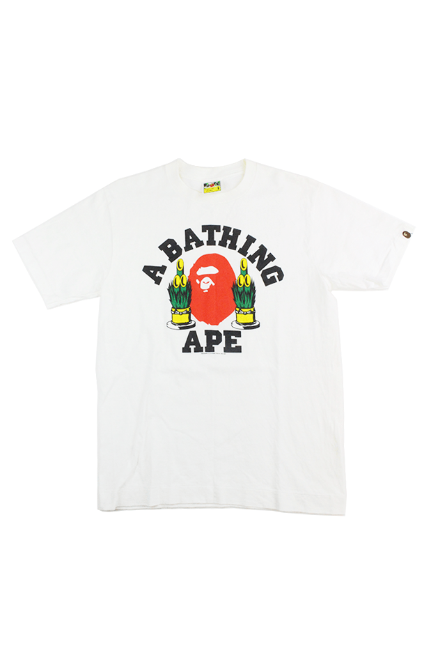 Bape Middle Finger College Logo Tee White – SARUGENERAL