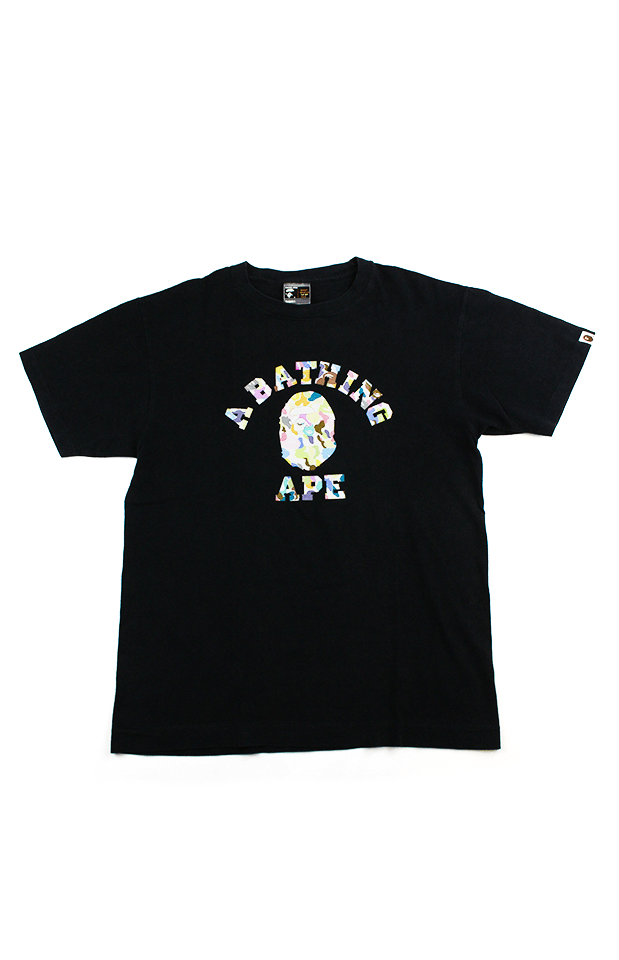 Bape Multicamo White College Logo Tee Black – SARUGENERAL