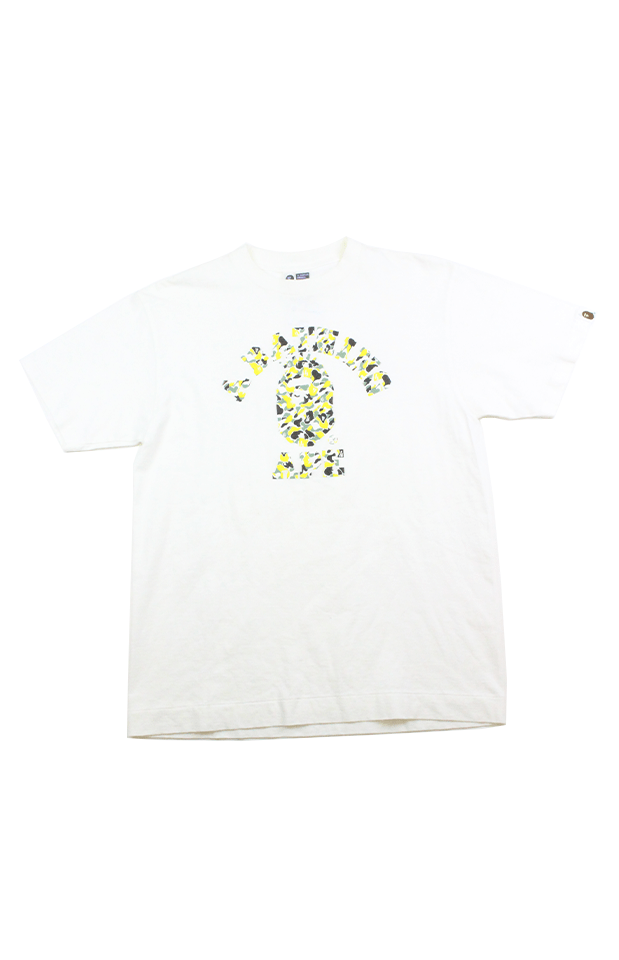 Bape NYC Yellow Grey Camo College Logo Tee White – SARUGENERAL