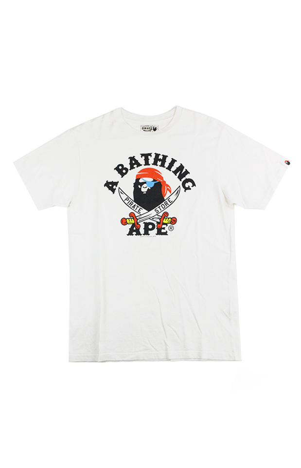 Bape Original Pirate Store College Logo Tee White – SARUGENERAL