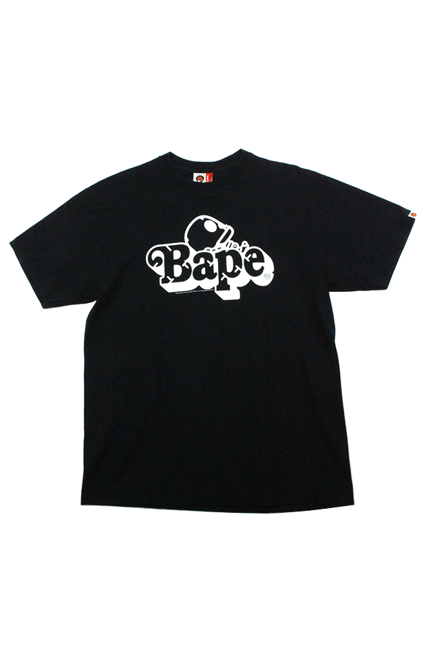 Bape Skeleton Milo Text Logo Tee Black – SARUGENERAL