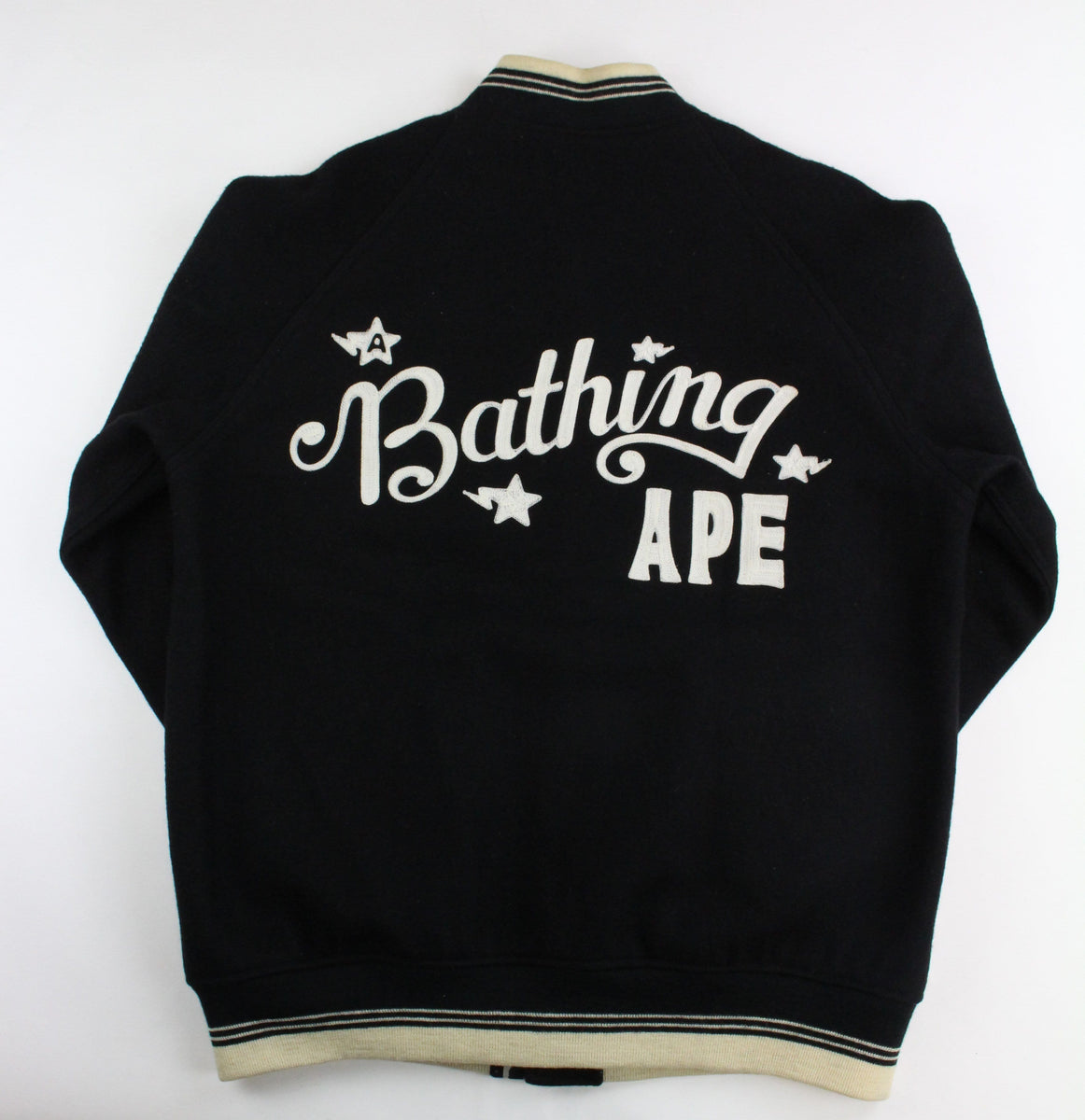 Bapesta wool Varsity Jacket Black | SARUGENERAL