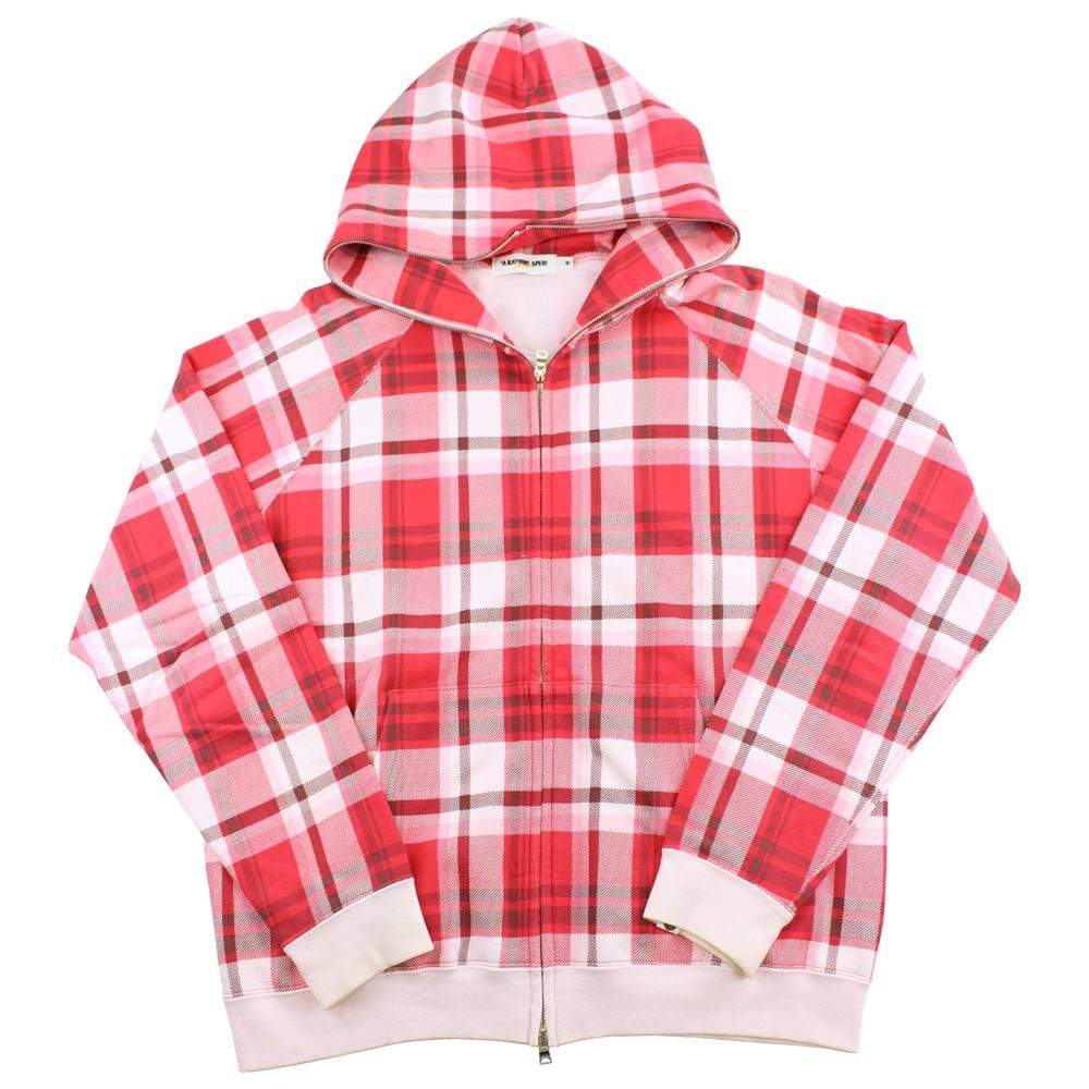 bape red plaid full zip – SARUGENERAL