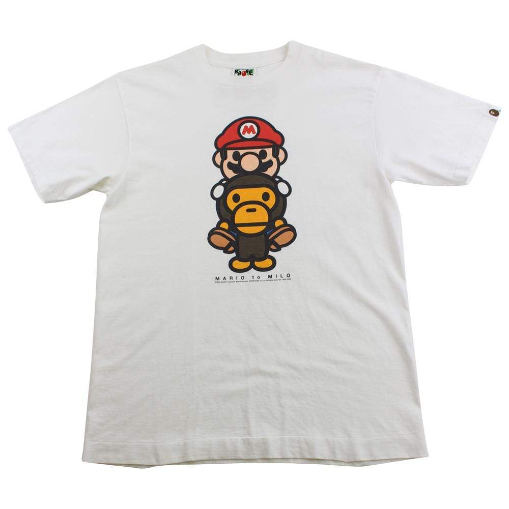Bape baby milo x mario logo tee white – SARUGENERAL