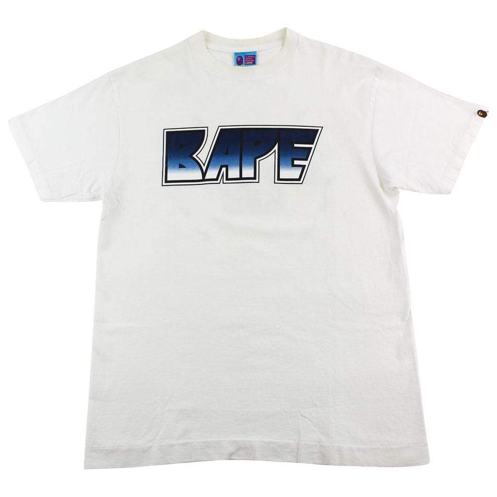 Bape Blue Gradient Kiss Logo Tee White – SARUGENERAL
