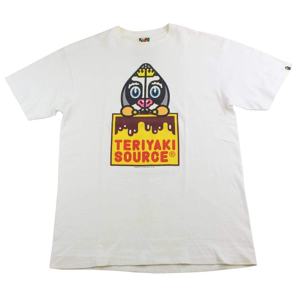 bape teriyaki source cow shark logo tee white – SARUGENERAL