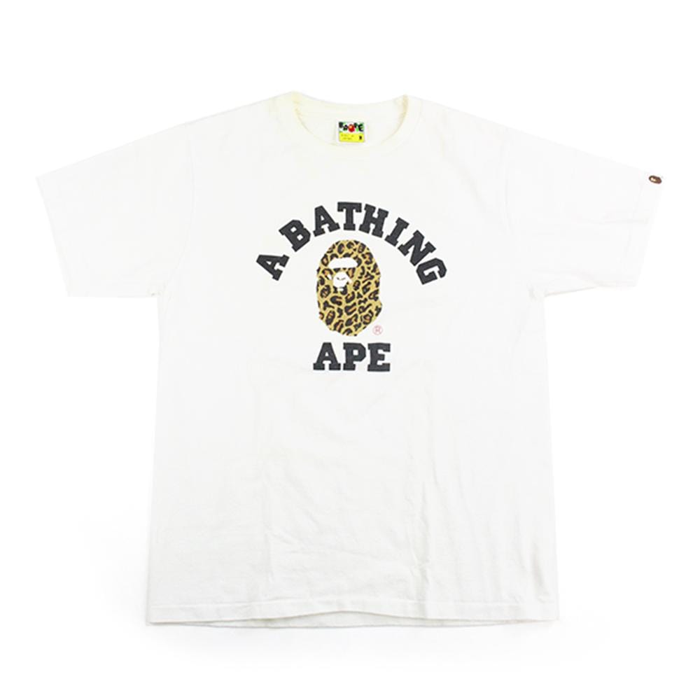 Bape Leopard Print College Logo Tee White – SARUGENERAL